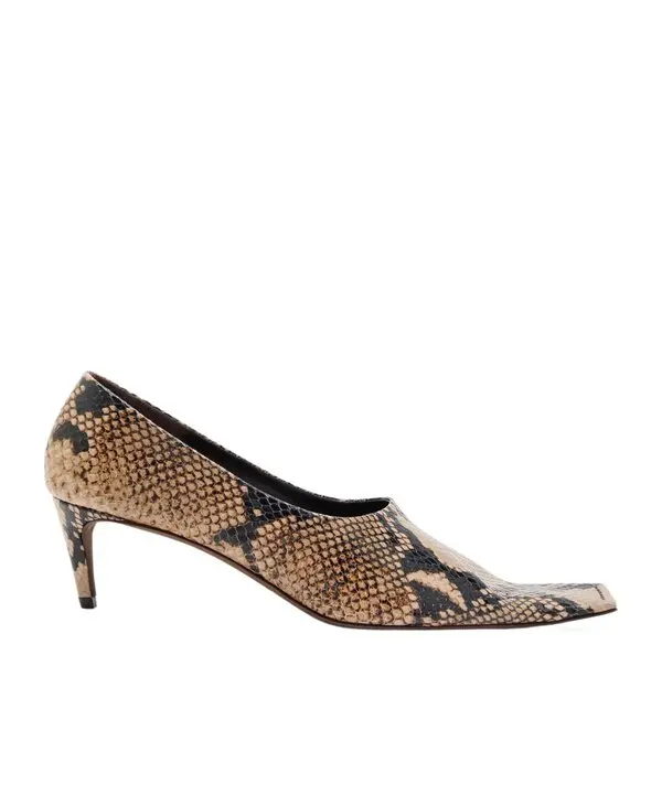 Khaite Snake-effect Leather Pumps