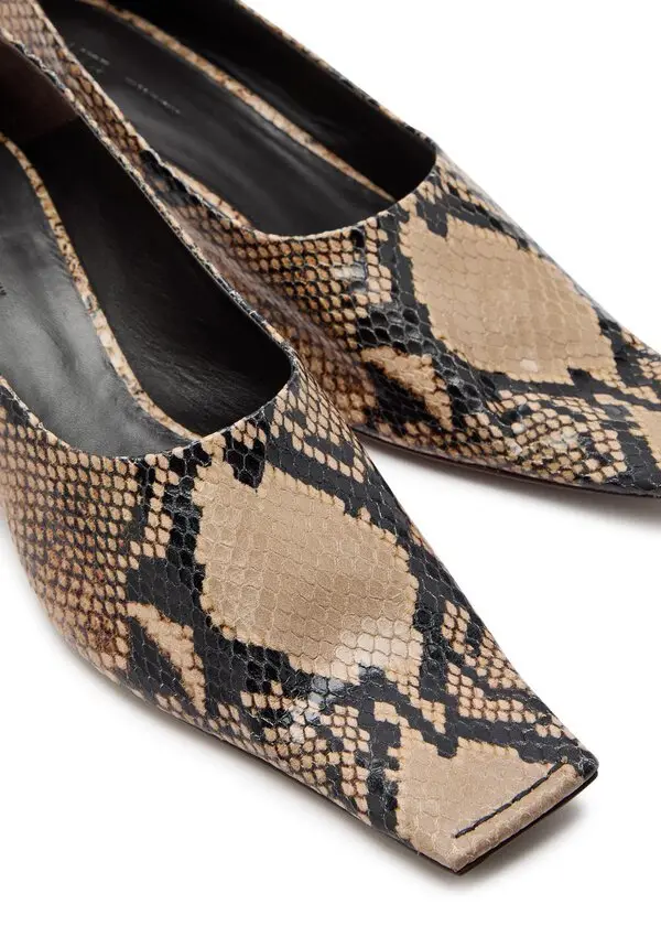 Khaite Snake-effect Leather Pumps