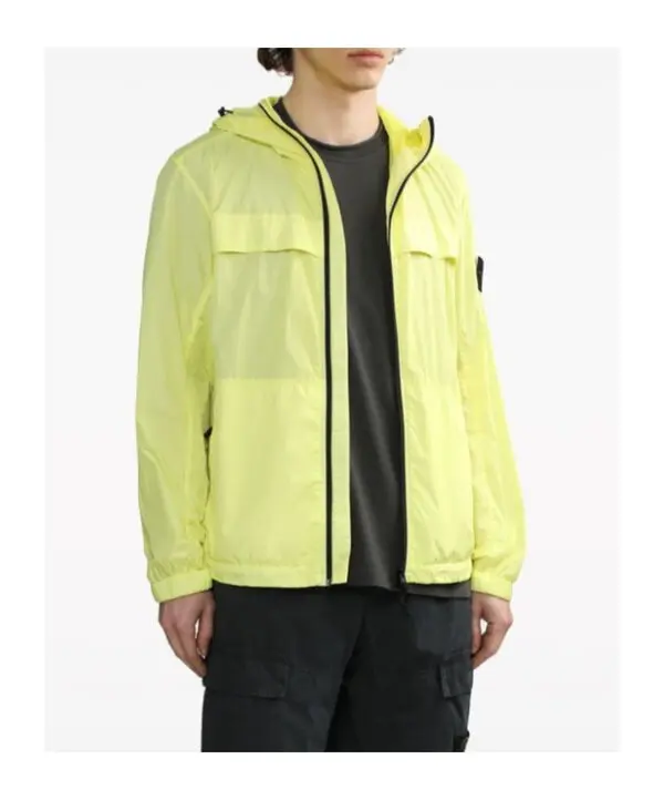 Stone Island Compass-badge Shell Hooded Jacket - Lemon Yellow