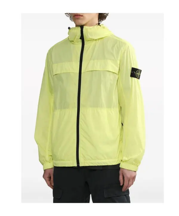 Stone Island Compass-badge Shell Hooded Jacket - Lemon Yellow