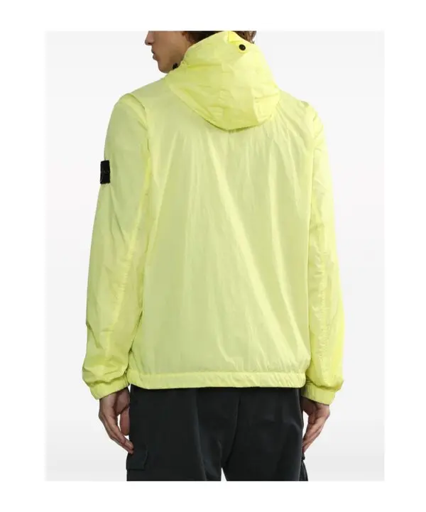 Stone Island Compass-badge Shell Hooded Jacket - Lemon Yellow