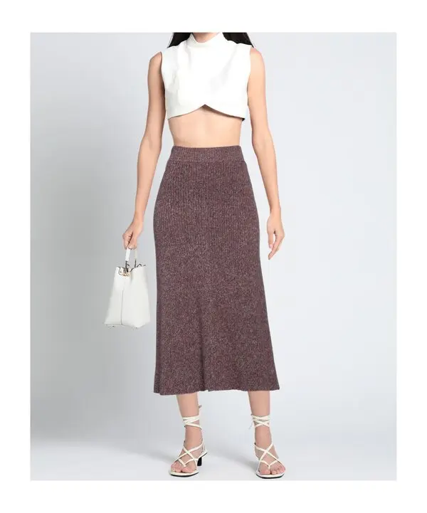 Chloé Ribbed Knit A-line Midi Skirt