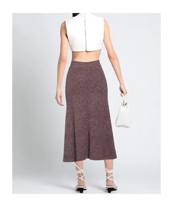 Chloé Ribbed Knit A-line Midi Skirt