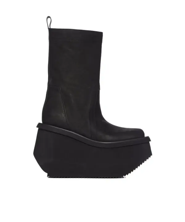 Rick Owens Mid-calf Platform Boots - Black