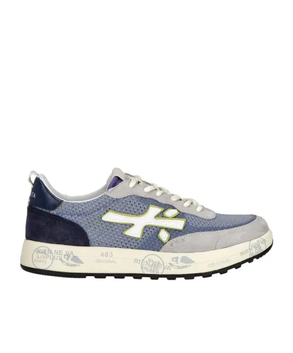 Premiata Nous" Low-top Sneakers With Tie Fastening And Logo Detailing - Gray
