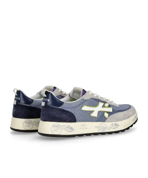 Premiata Nous" Low-top Sneakers With Tie Fastening And Logo Detailing - Gray