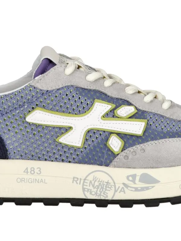 Premiata Nous" Low-top Sneakers With Tie Fastening And Logo Detailing - Gray