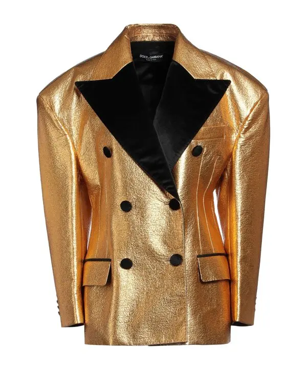 Dolce & Gabbana Double-breasted Metallic Blazer