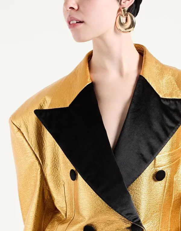 Dolce & Gabbana Double-breasted Metallic Blazer