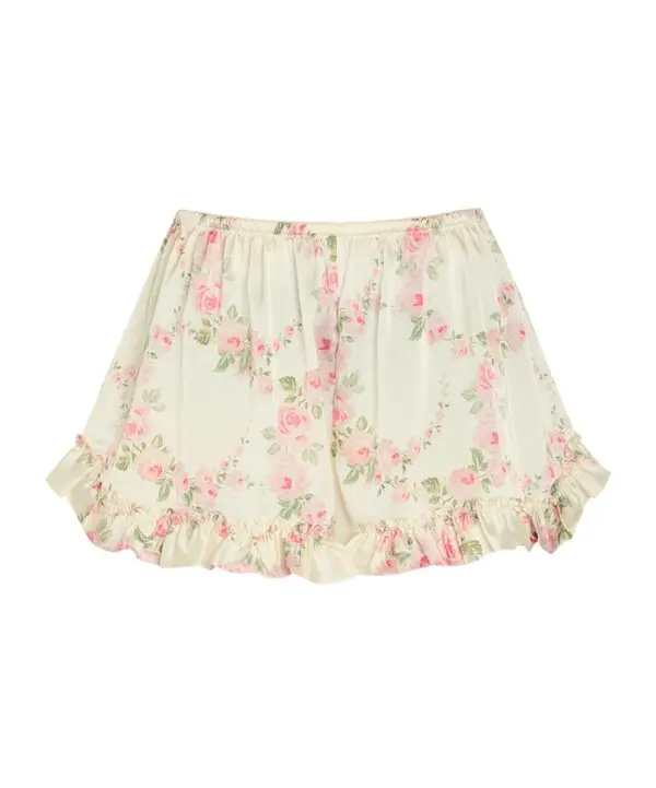 Simone Rocha Floral Print Elastic Waist Shorts