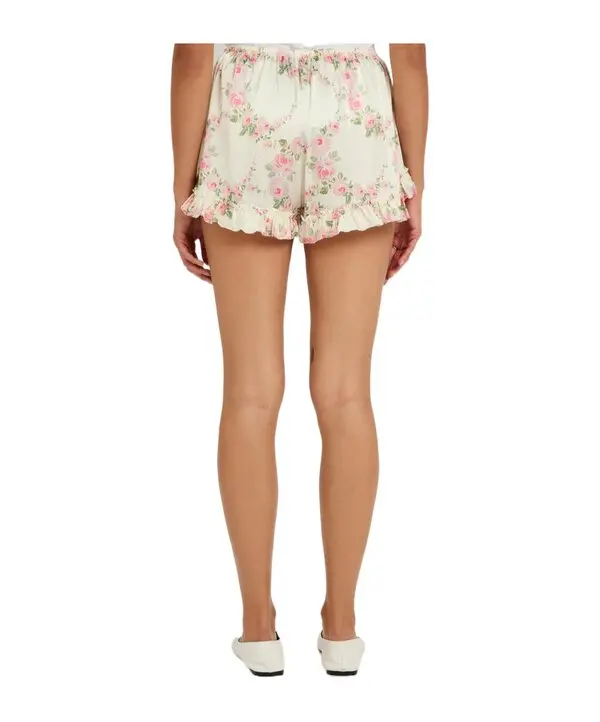 Simone Rocha Floral Print Elastic Waist Shorts