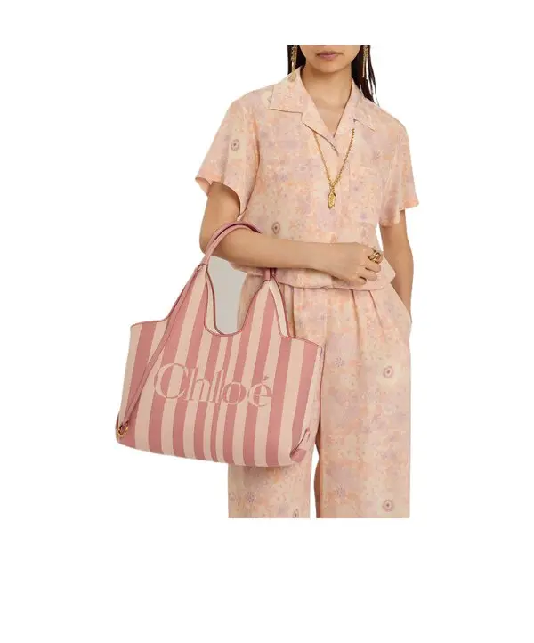 Chloé Striped Canvas Tote Bag