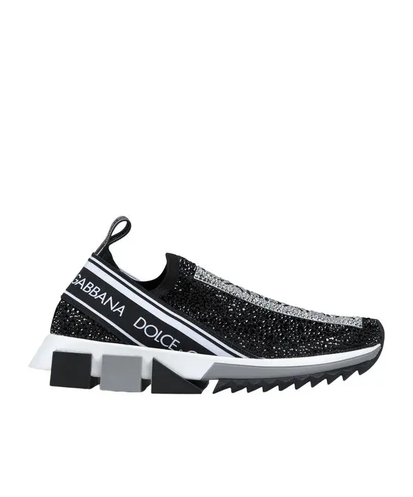Dolce & Gabbana Embellished Knit Low-top Sneakers - Black