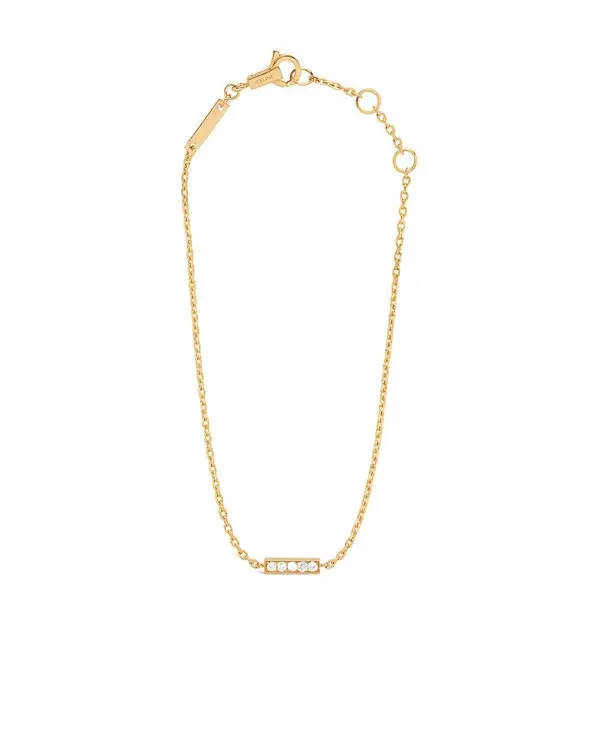 Celine Line Bracelet In Gold And Diamonds