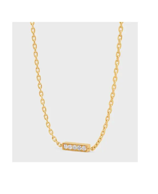 Celine Line Bracelet In Gold And Diamonds