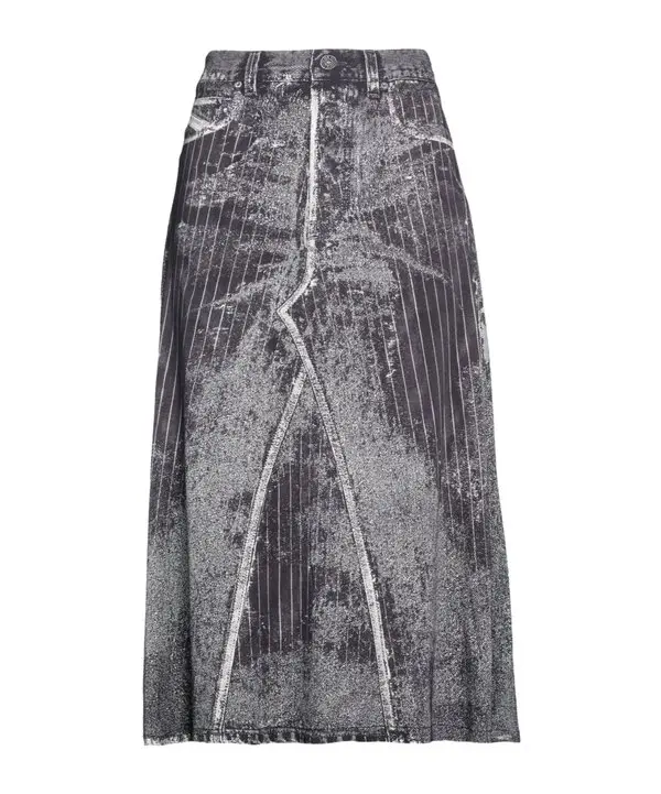 DIESEL® Two-tone Spliced Flared Skirt - Gray