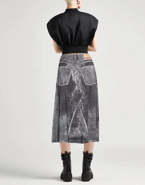 DIESEL® Two-tone Spliced Flared Skirt - Gray