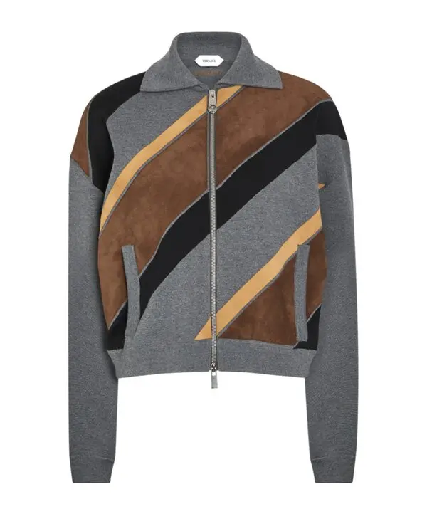 Versace Spliced Wool Jacket - Gray
