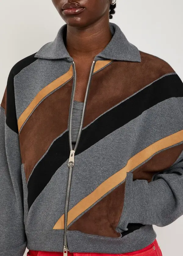 Versace Spliced Wool Jacket - Gray