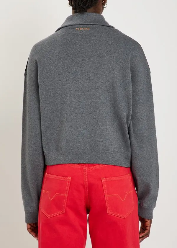 Versace Spliced Wool Jacket - Gray
