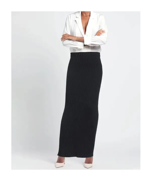 Balenciaga Ribbed Knit Pencil Skirt