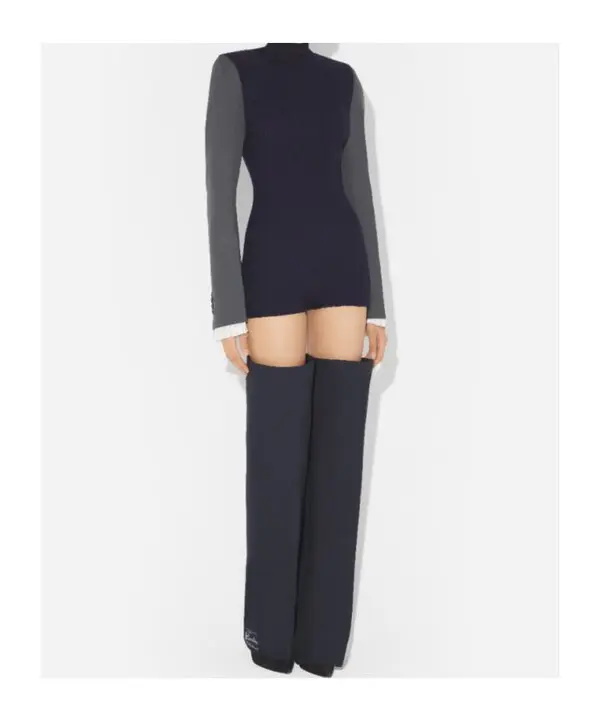 JEAN PAUL GAULTIER Ribbed Mock Neck Bodysuit