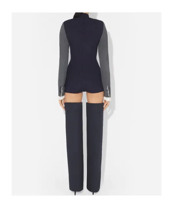 JEAN PAUL GAULTIER Ribbed Mock Neck Bodysuit