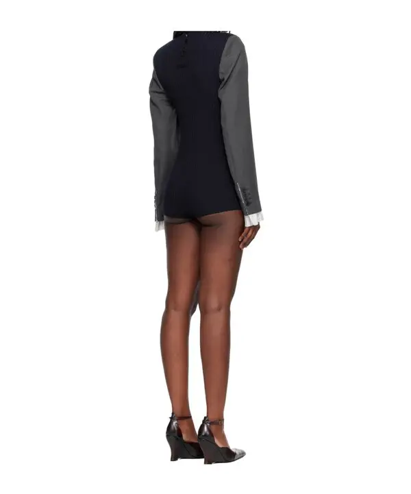 JEAN PAUL GAULTIER Ribbed Mock Neck Bodysuit