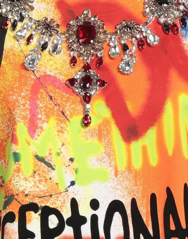 Dolce & Gabbana Embellished Tie-dye Cropped Top