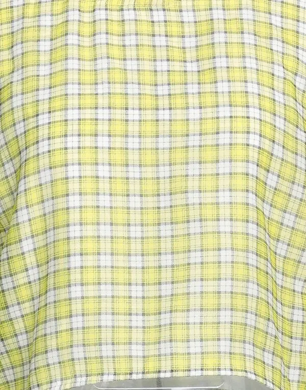 GANNI Checked Puff Sleeve Cropped Top