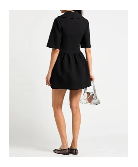 GANNI Mini Dress With Half-zip Neckline And Flared Skirt