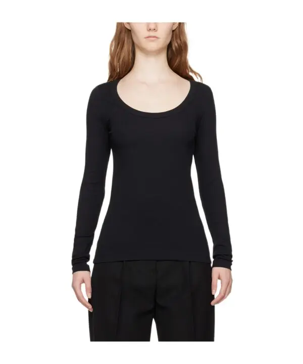 TOTEME Scoop-neck Fine-ribbed Long Sleeve T-shirt