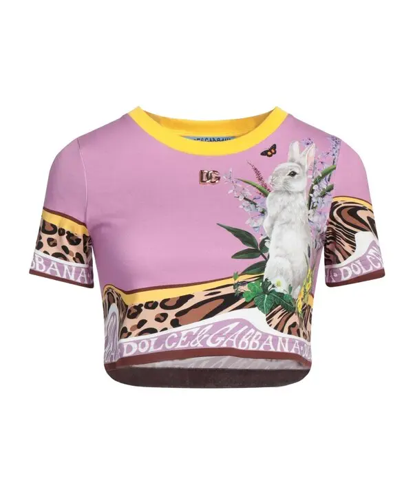 Dolce & Gabbana Cropped T-shirt With Graphic Print