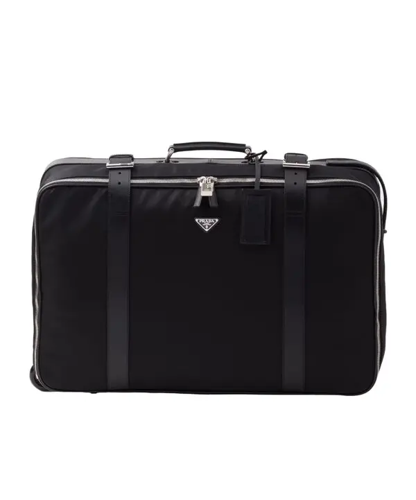 Prada Small Re-nylon And Saffiano Leather Suitcase - Black