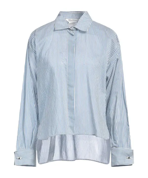 Max Mara Striped Shirt With Classic Collar - Blue