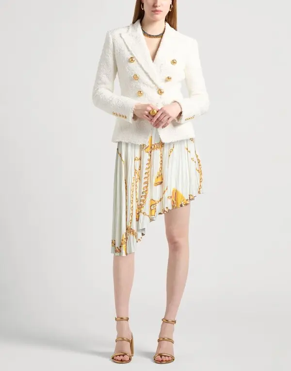 Burberry Pleated Asymmetrical Skirt With Chain Print