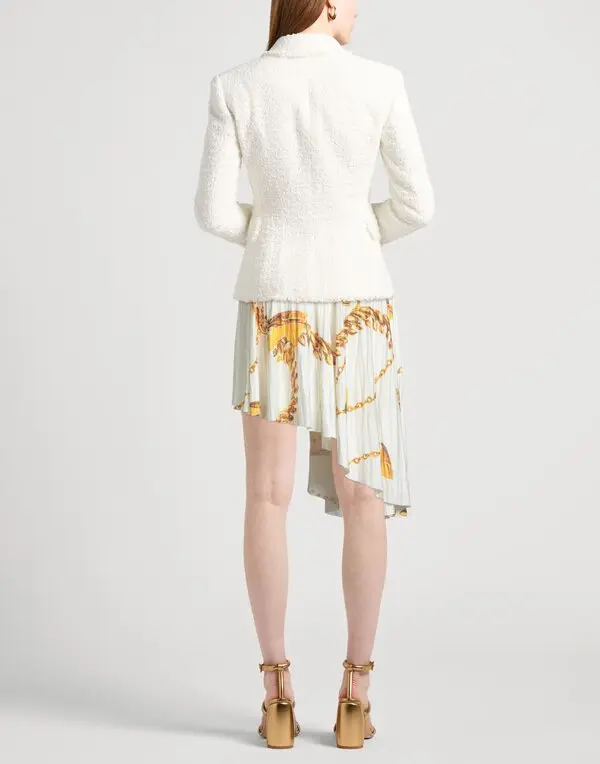 Burberry Pleated Asymmetrical Skirt With Chain Print