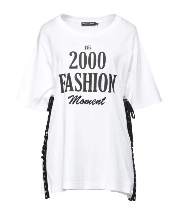Dolce & Gabbana Two-tone T-shirt With Lace-up Detail