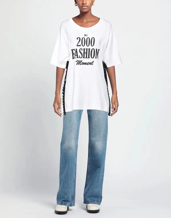 Dolce & Gabbana Two-tone T-shirt With Lace-up Detail