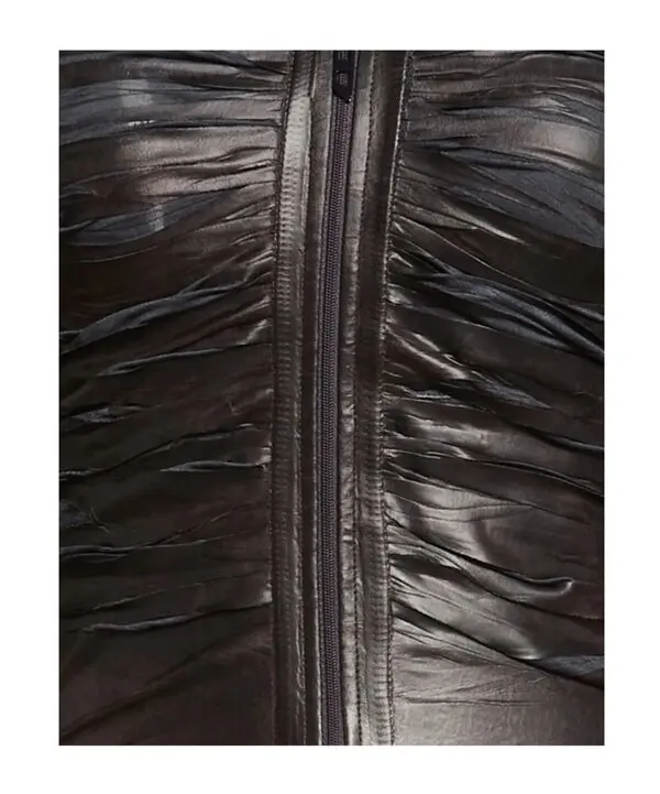 DIESEL® V-neck Zip-up Jersey Shirt With Coated Effect