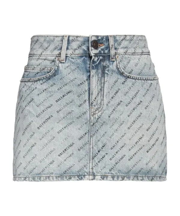 Balenciaga Medium Blue Denim A-line Skirt