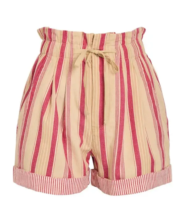Isabel Marant Étoile Striped Cotton Shorts - Nude