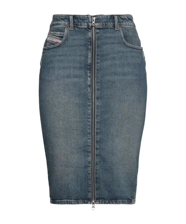 DIESEL® Denim Pencil Skirt With Zip Front