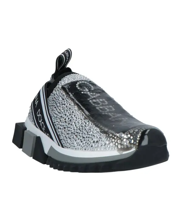 Dolce & Gabbana Two-tone Embellished Slip-on Sneakers