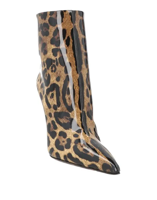 Dolce & Gabbana Leopard Print Leather Ankle Boots
