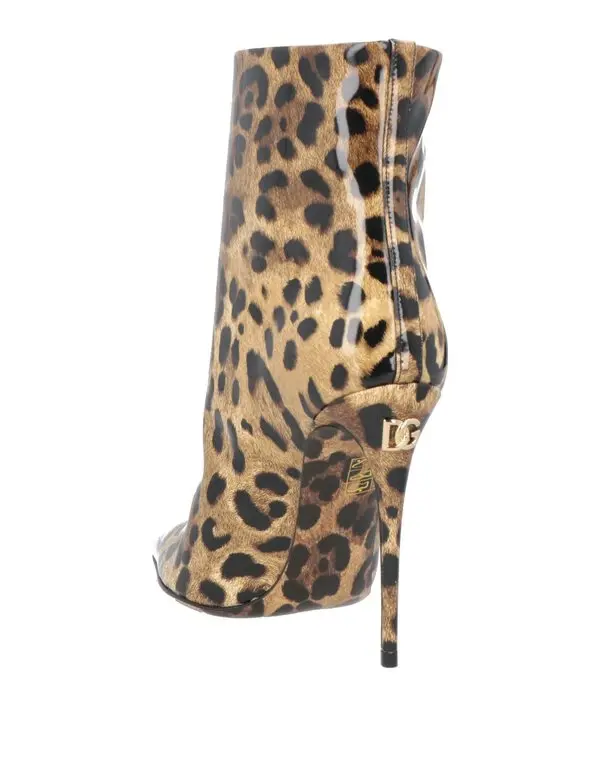 Dolce & Gabbana Leopard Print Leather Ankle Boots