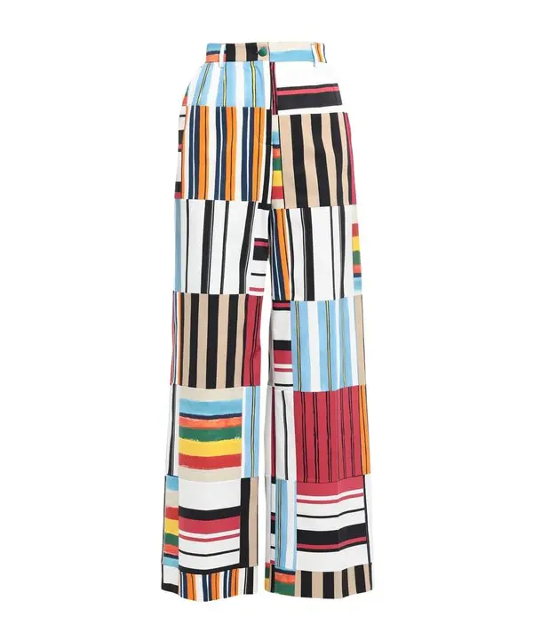 Dolce & Gabbana Striped Wide-leg Gabardine Trousers
