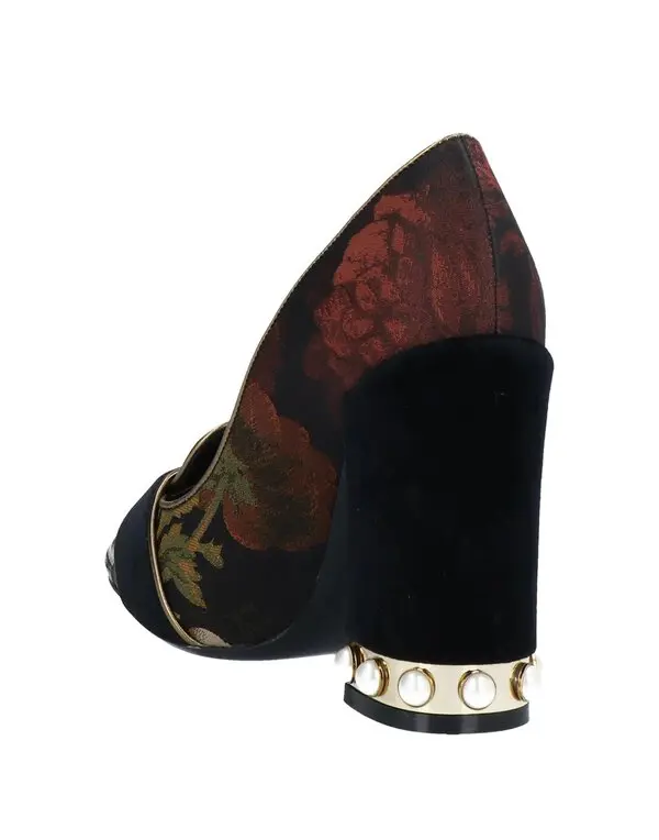 Dolce & Gabbana Floral Print Velvet Loafers