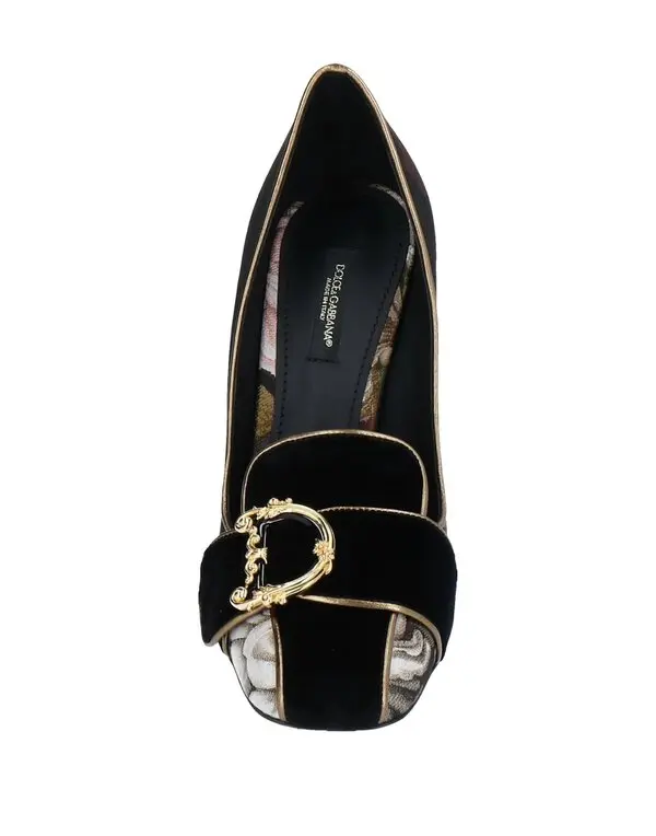 Dolce & Gabbana Floral Print Velvet Loafers