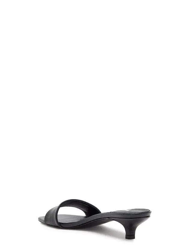 TOTEME Lizard-effect Leather Mules - Black